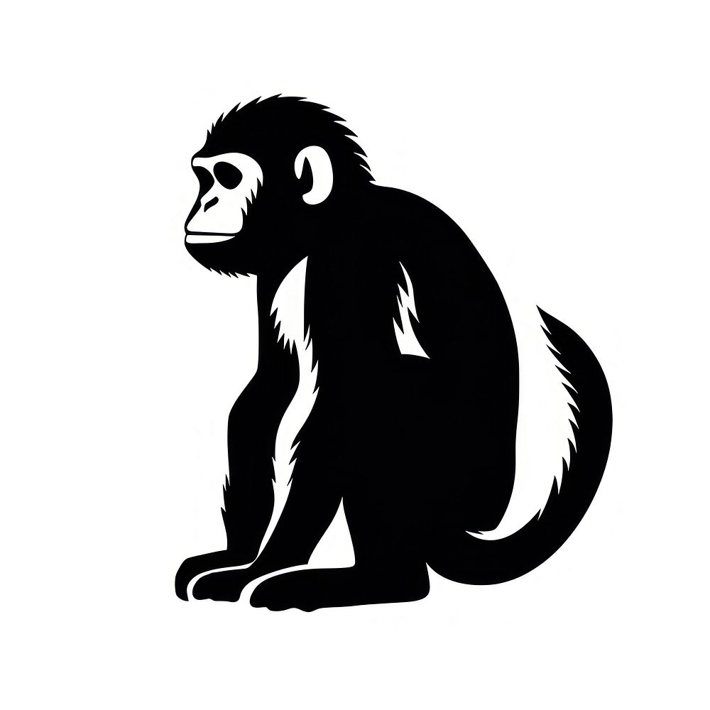 Monkey silhouette clip art wildlife | Free Photo Illustration - rawpixel