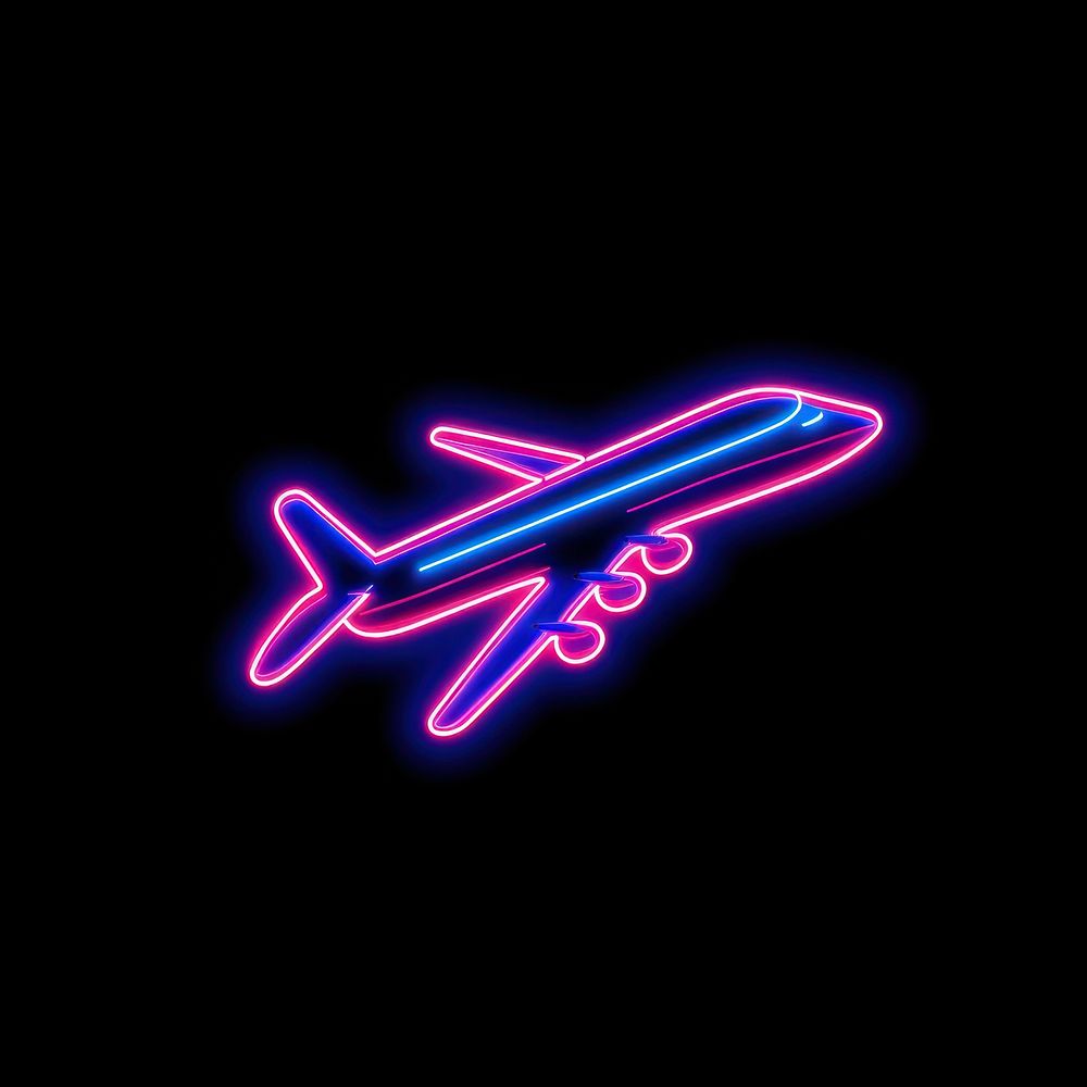 Line neon airplane icon astronomy | Free Photo Illustration - rawpixel