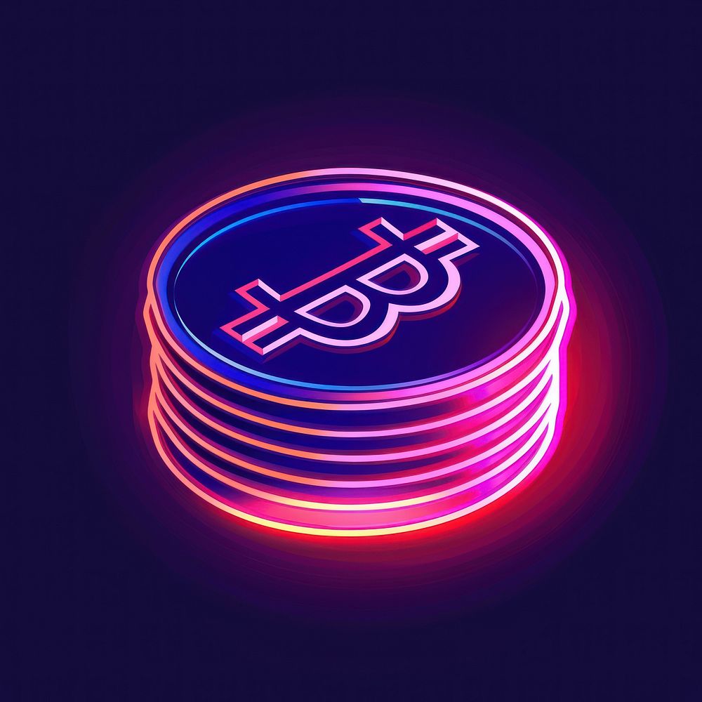 Line neon coin icon astronomy | Free Photo Illustration - rawpixel