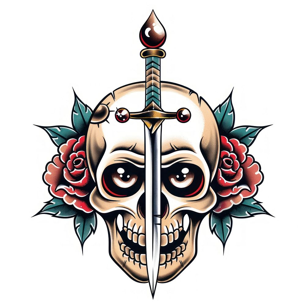 A skull dagger weaponry animal. | Free Photo Illustration - rawpixel