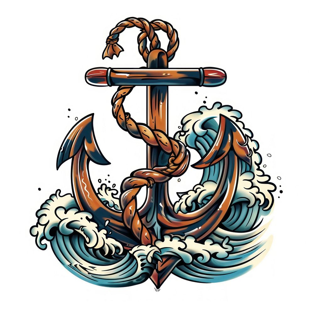 An anchor entwined rope and | Premium Photo Illustration - rawpixel