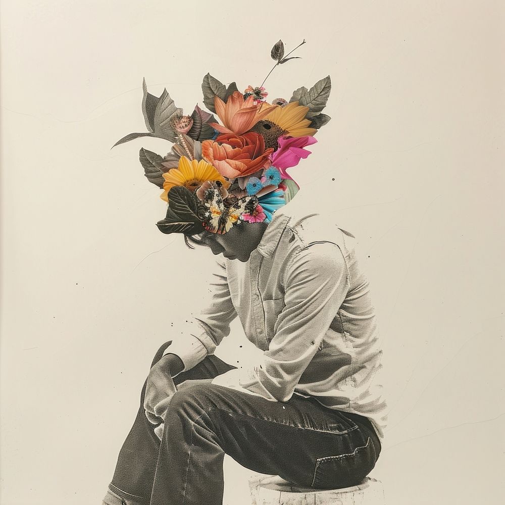 Mental breakdown flower person photo. | Free Photo Illustration - rawpixel