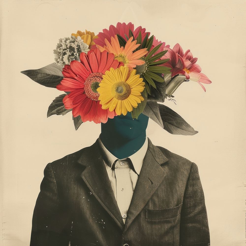 Psychopath flower person photo. | Free Photo Illustration - rawpixel