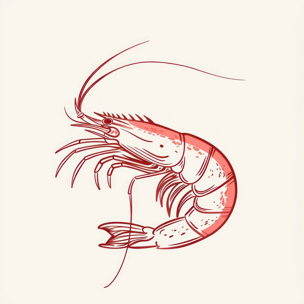 Prawn drawing art invertebrate. | Free Photo Illustration - rawpixel