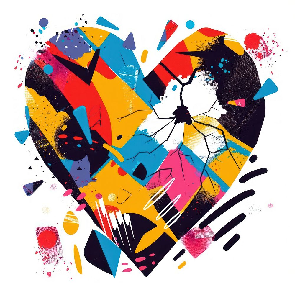 Multi colored broken heart graphics | Free Photo Illustration - rawpixel