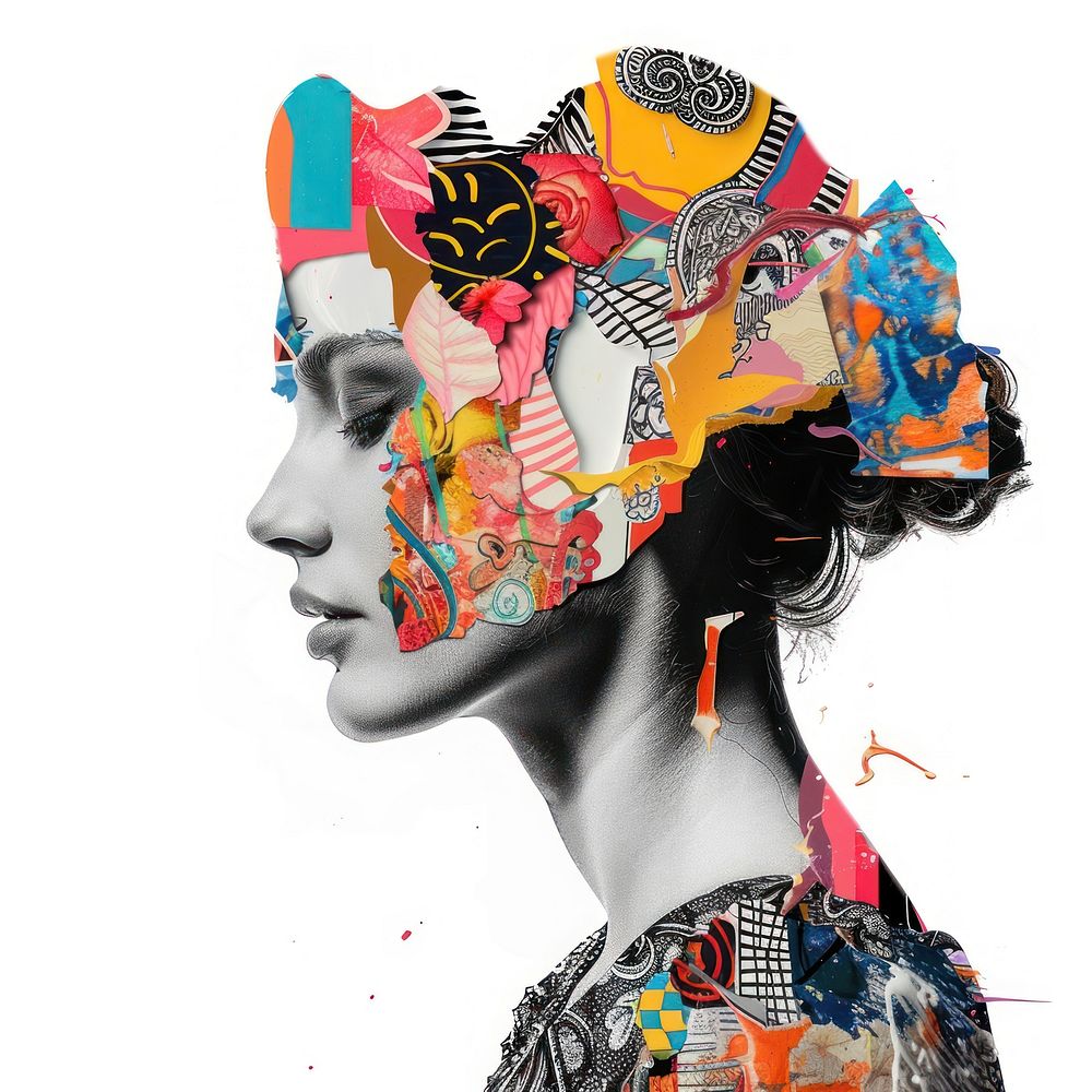 Mental illness portrait collage photo. | Premium Photo Illustration ...