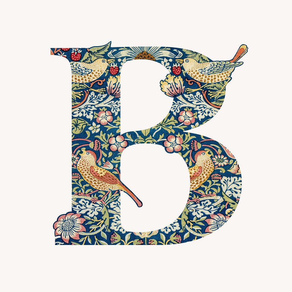 Letter B botanical pattern font, | Premium Photo Illustration - rawpixel