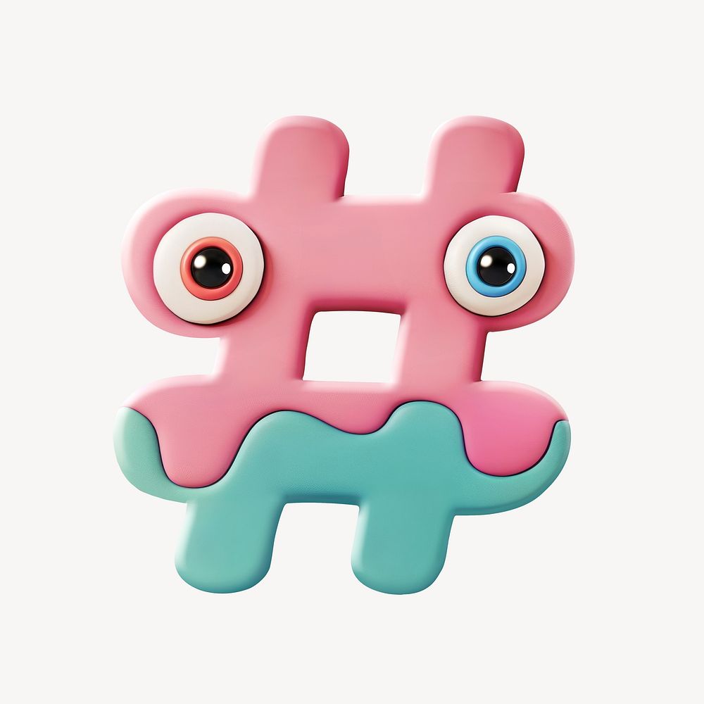 Hashtag sign, character illustration | Free Photo Illustration - rawpixel