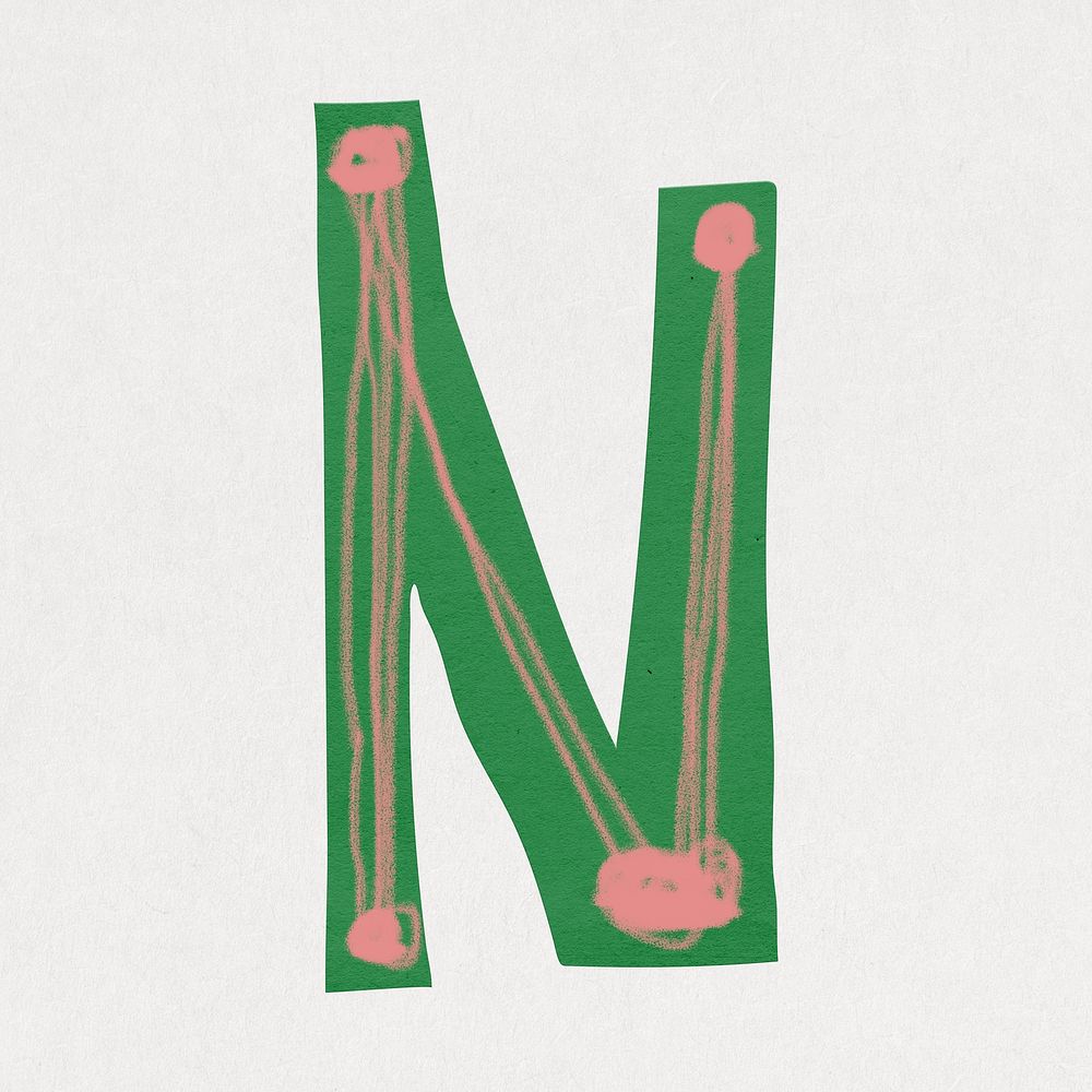Letter N, cute paper cut | Free Photo Illustration - rawpixel
