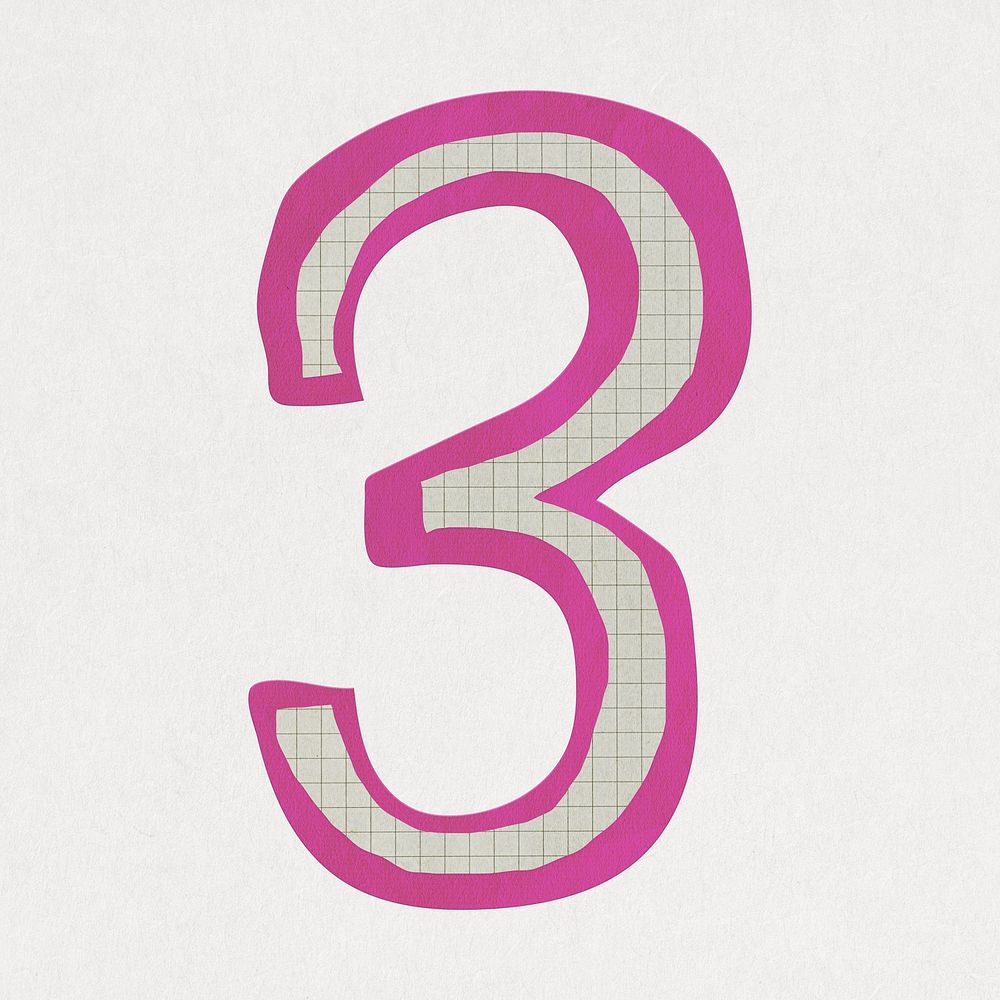 Number 3, cute paper cut | Premium Photo Illustration - rawpixel