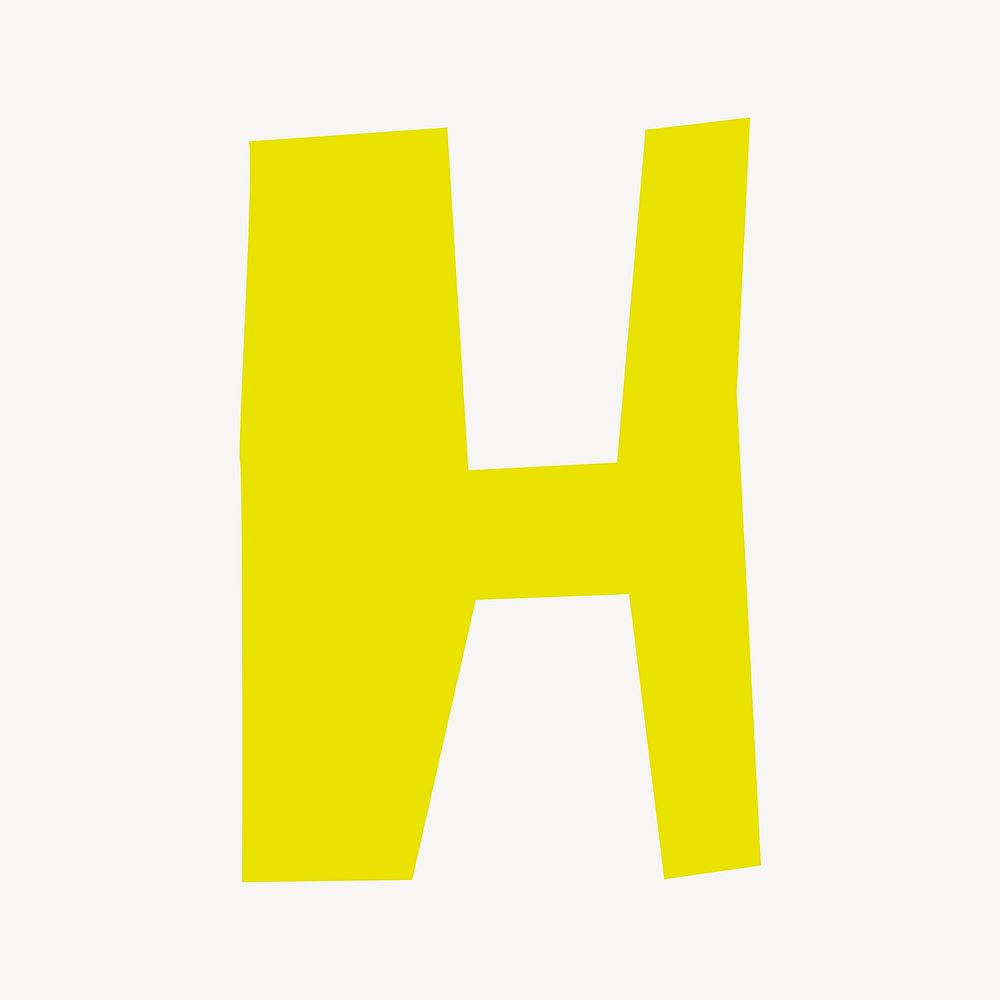 Letter H yellow paper cut | Free Photo Illustration - rawpixel