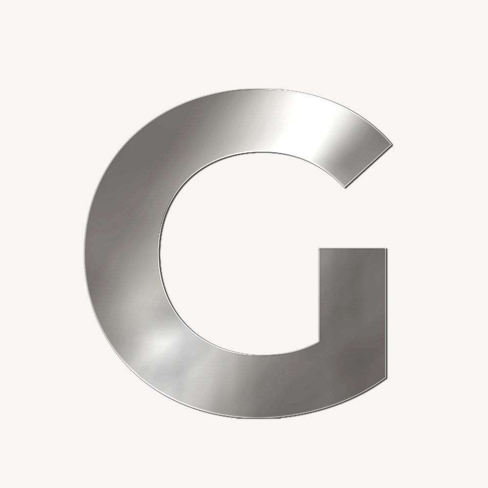 Simple alphabet g silver metallic | Free Photo Illustration - rawpixel