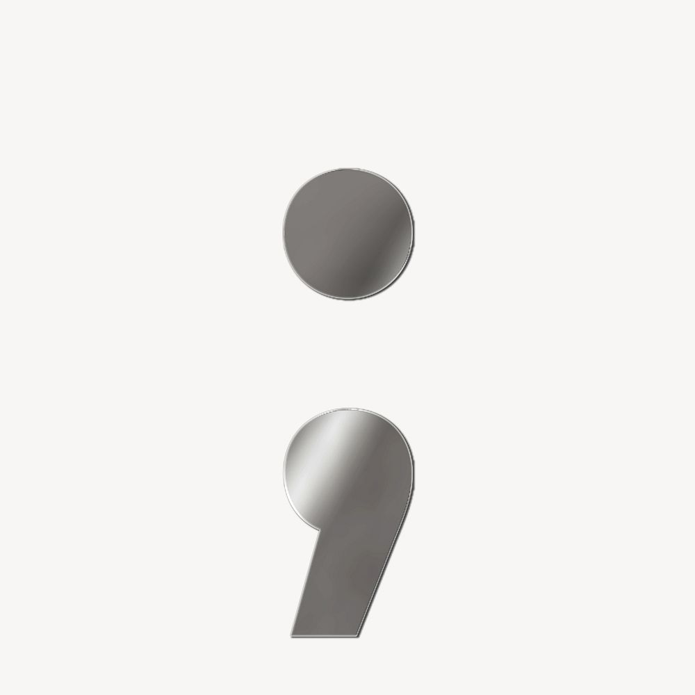 Simple semicolon symbol silver metallic | Free Photo Illustration ...