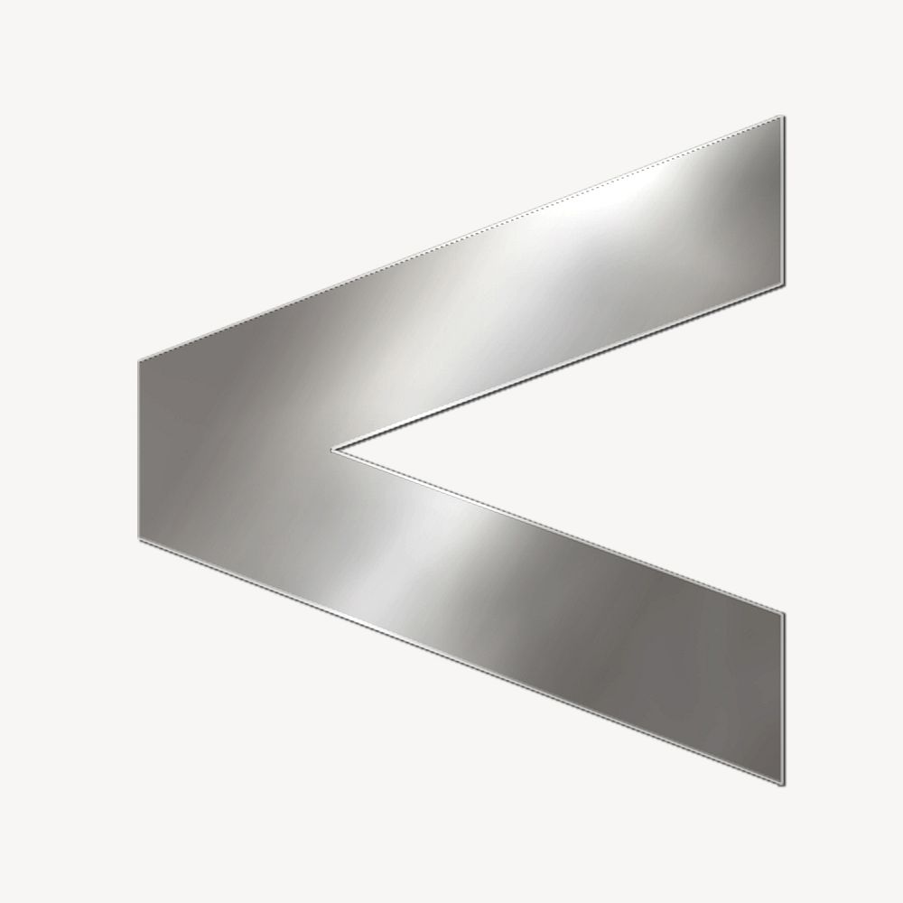 Simple less than symbol silver | Free Photo Illustration - rawpixel