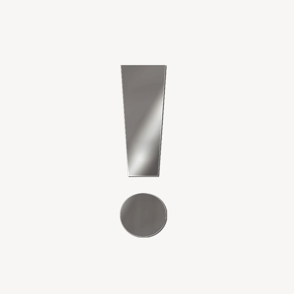 Simple exclamation mark silver metallic | Free Photo Illustration ...