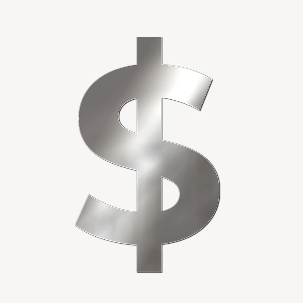 Simple dollar sign silver metallic | Free Photo Illustration - rawpixel