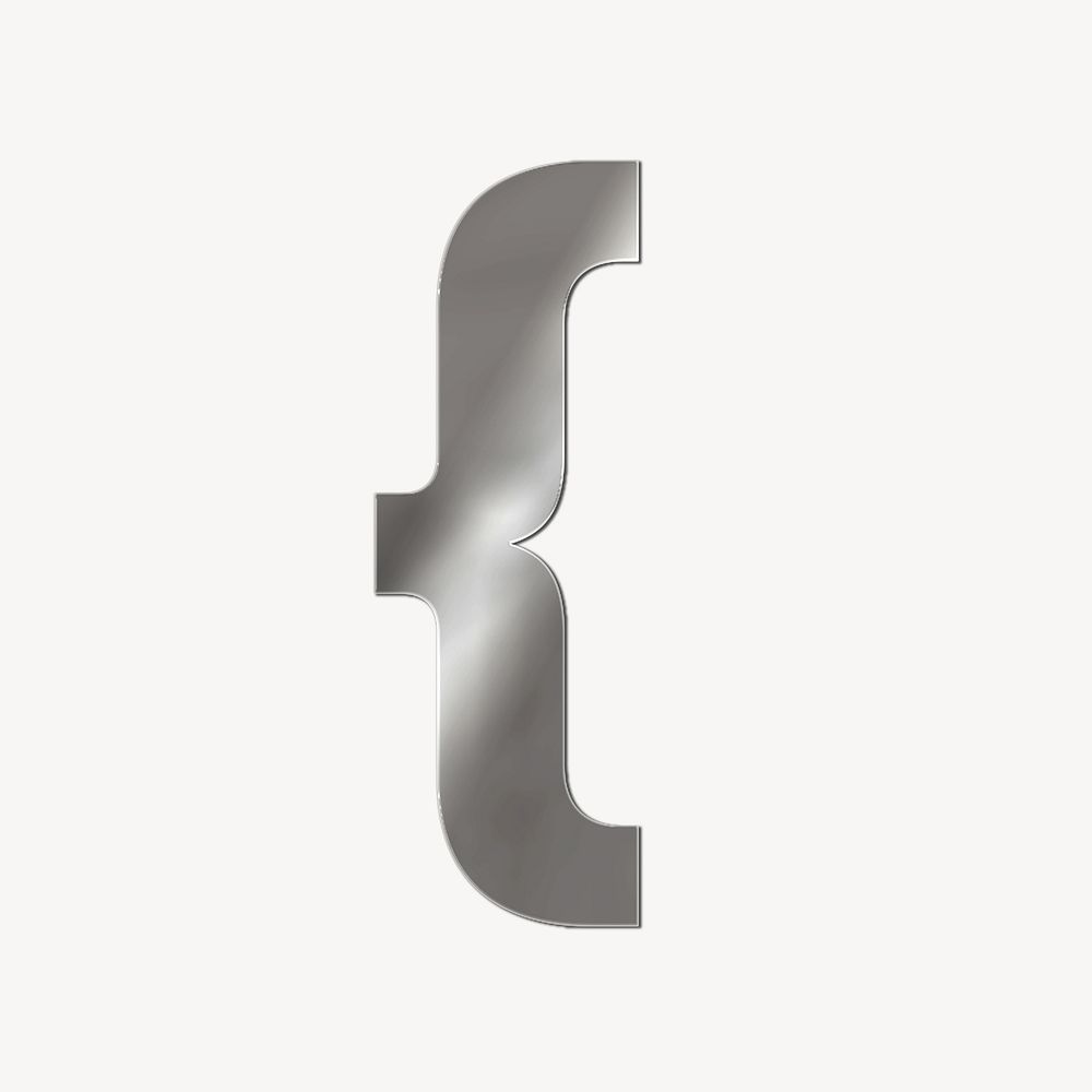 Simple bracket symbol silver metallic | Free Photo Illustration - rawpixel