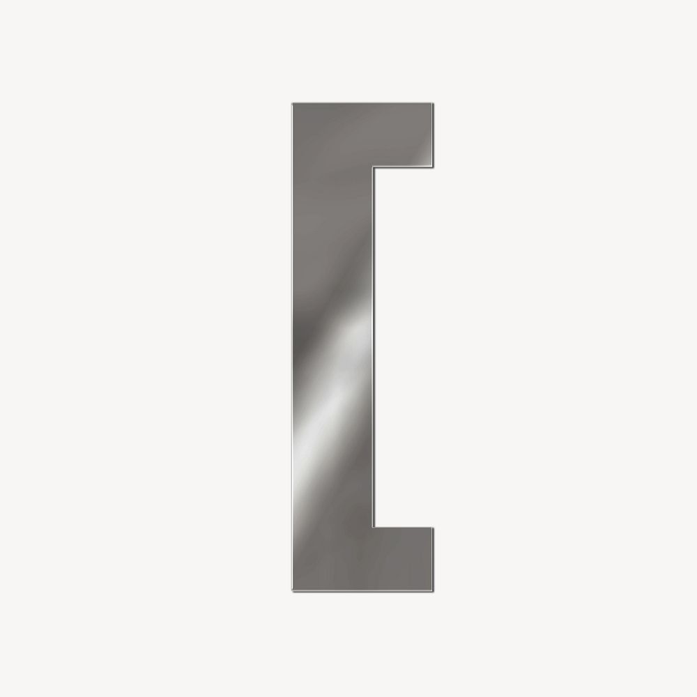 Simple bracket symbol silver metallic | Free Photo Illustration - rawpixel