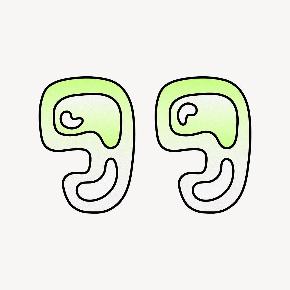 Gradient green quotation mark sign | Free Photo Illustration - rawpixel