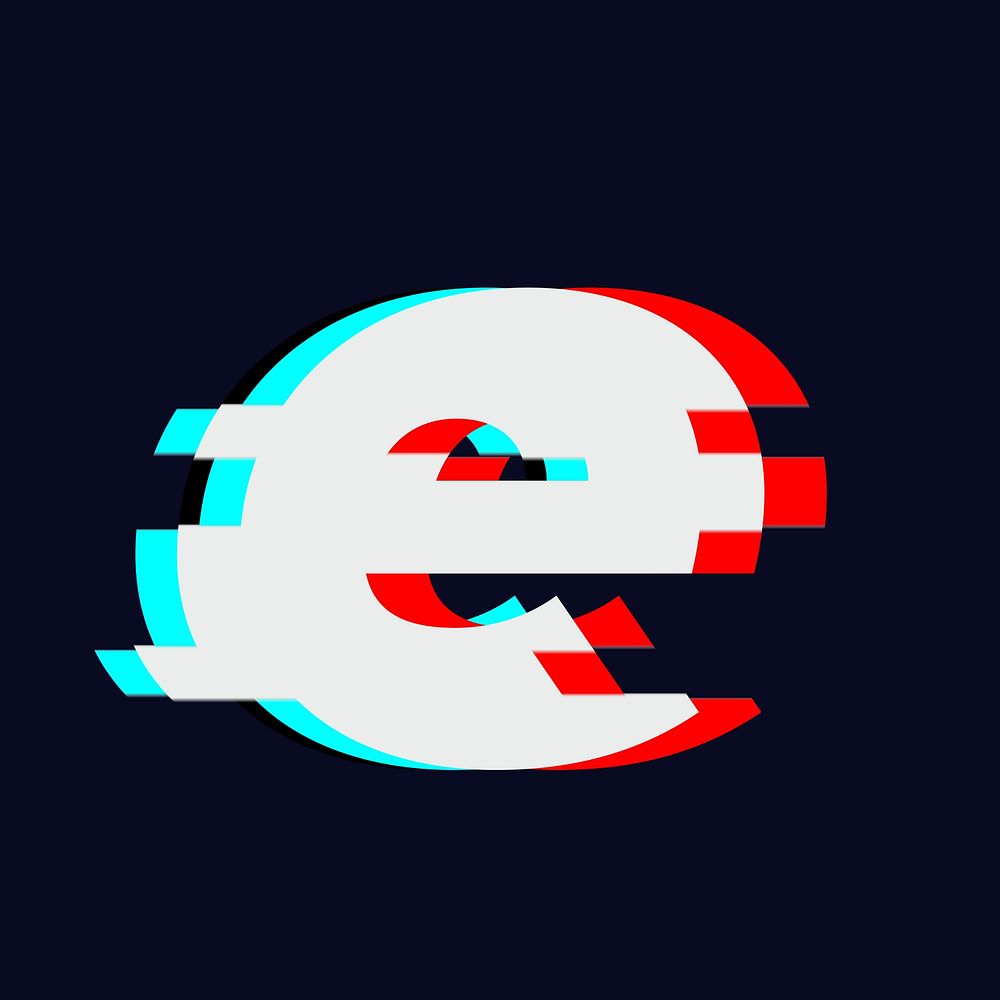 Letter e, glitch alphabet illustration | Free Photo Illustration - rawpixel