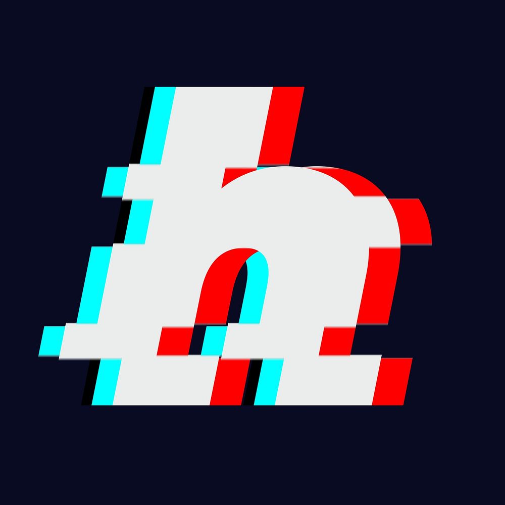 Letter h, glitch alphabet illustration | Free Photo Illustration - rawpixel