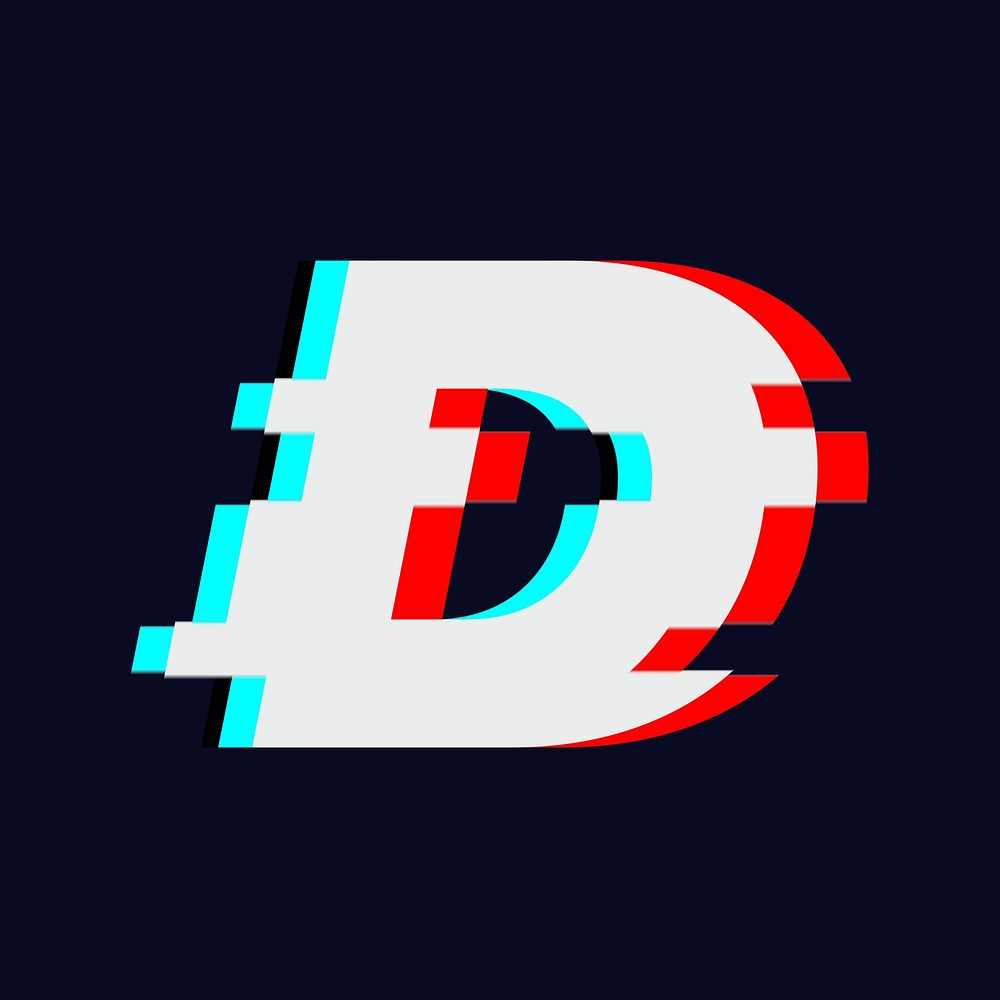 Letter D, glitch alphabet illustration | Free Photo Illustration - rawpixel