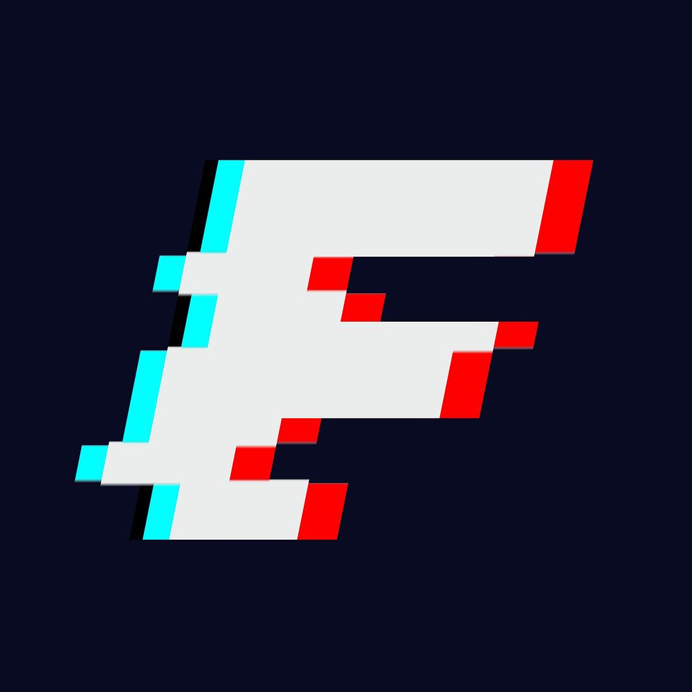 Letter F, glitch alphabet illustration | Free Photo Illustration - rawpixel