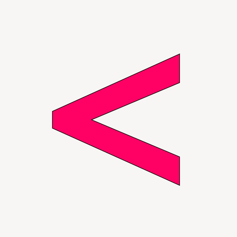 Pink less than sign illustration | Free Photo Illustration - rawpixel