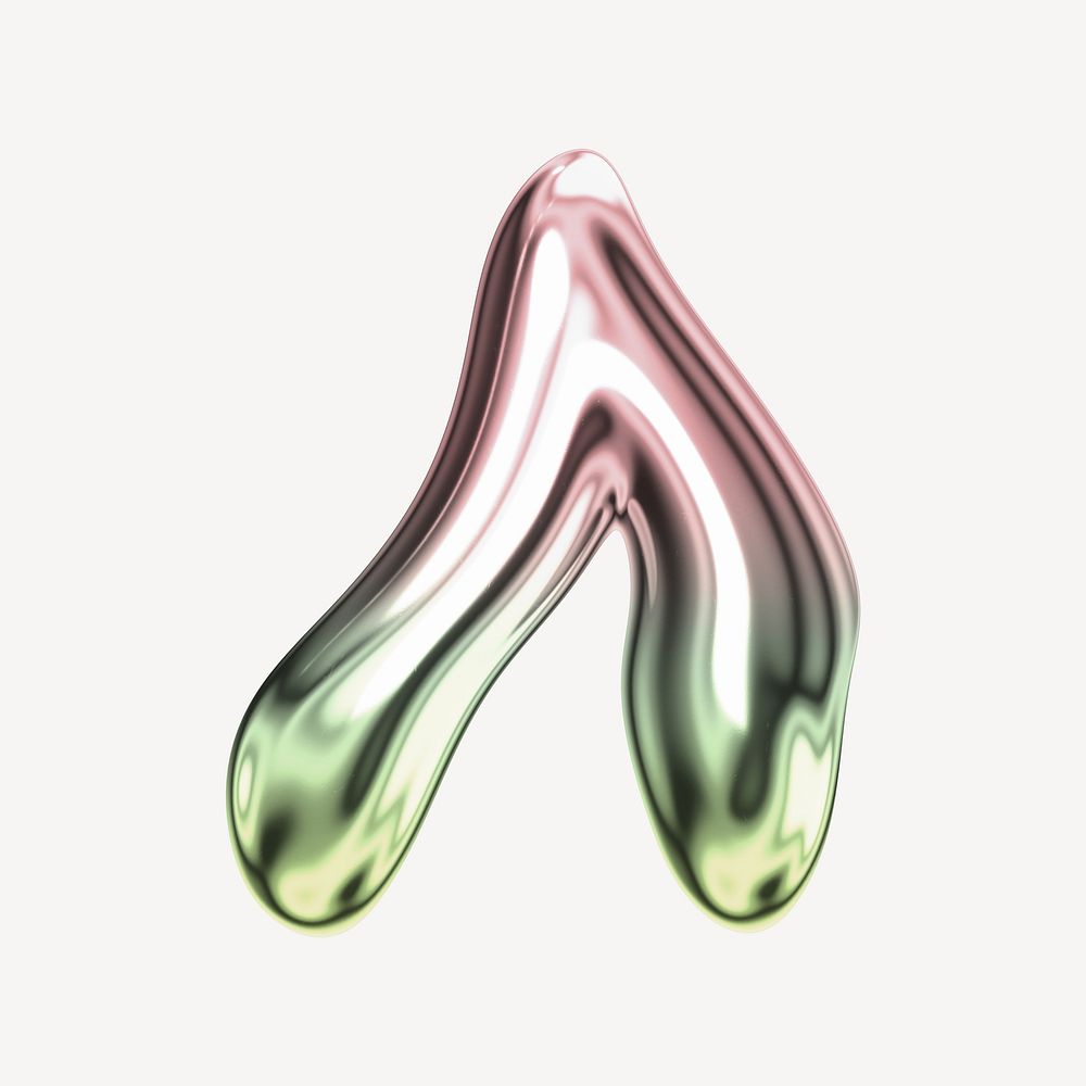 Circumflex sign, holographic fluid chrome | Free Photo Illustration ...