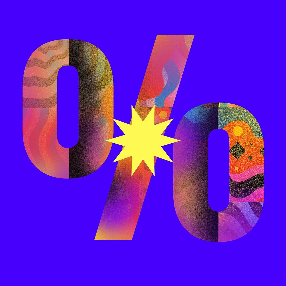Percentage sign, funky abstract bold | Free Photo Illustration - rawpixel