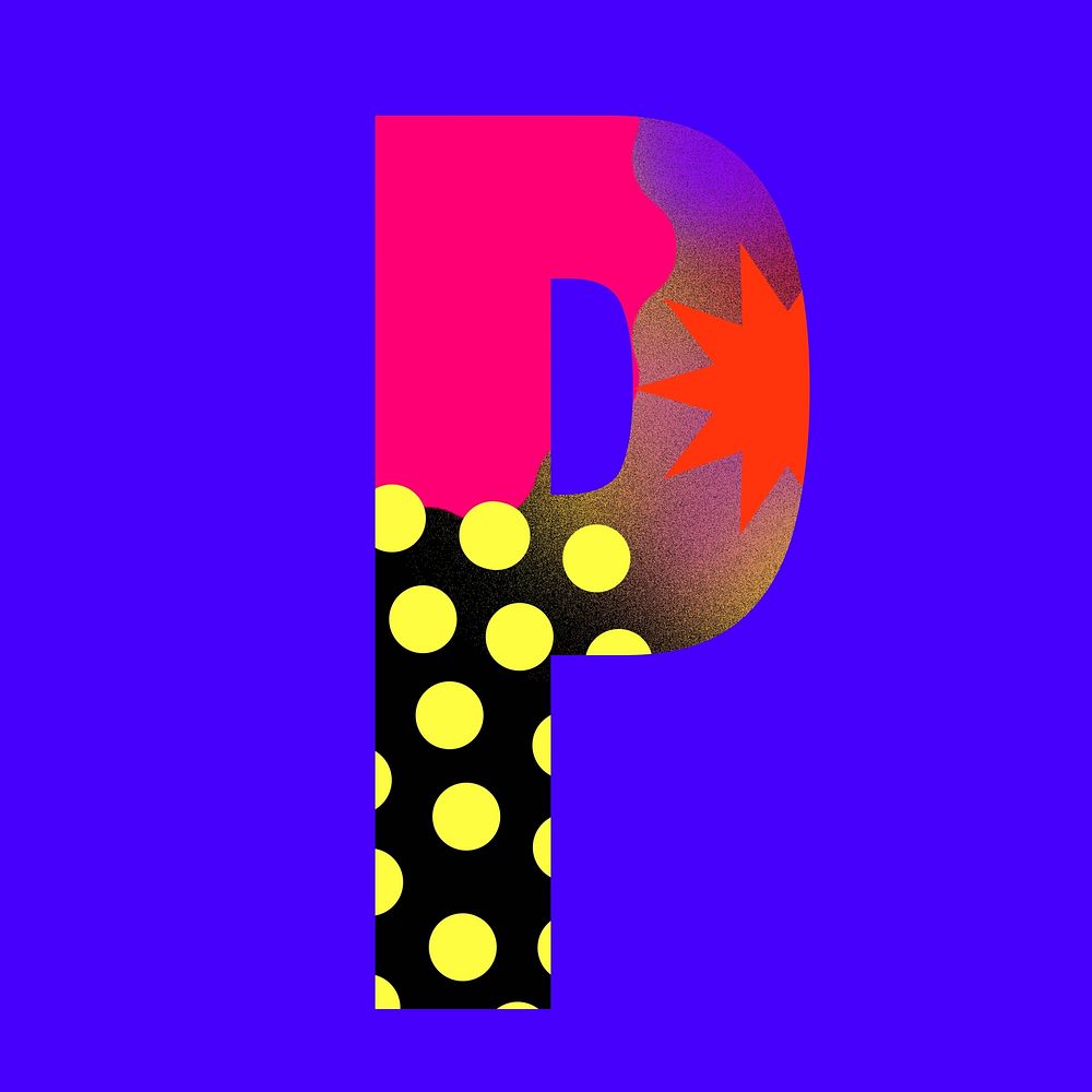 Letter P funky abstract bold | Free Photo Illustration - rawpixel