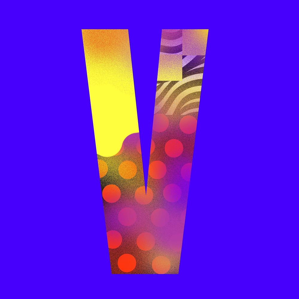 Letter V funky abstract bold | Free Photo Illustration - rawpixel