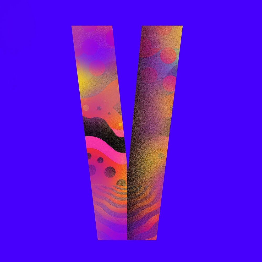 Letter V funky abstract bold | Free Photo Illustration - rawpixel