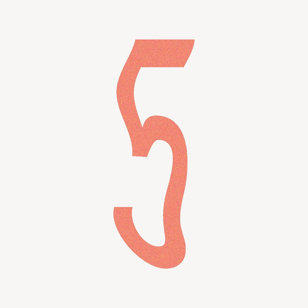 Number 5 orange distort font | Free Photo Illustration - rawpixel