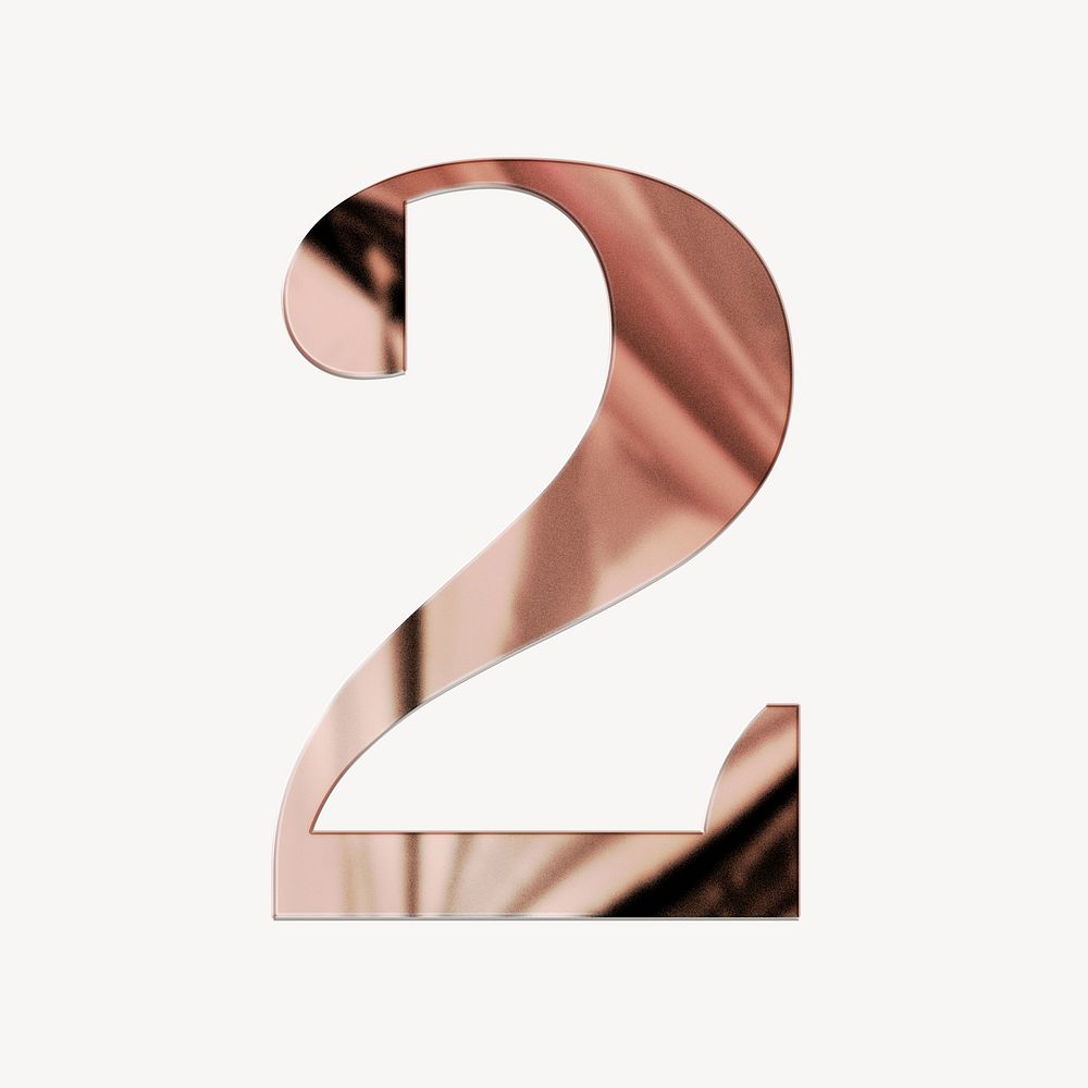 Number 2 rose gold textured | Free Photo Illustration - rawpixel