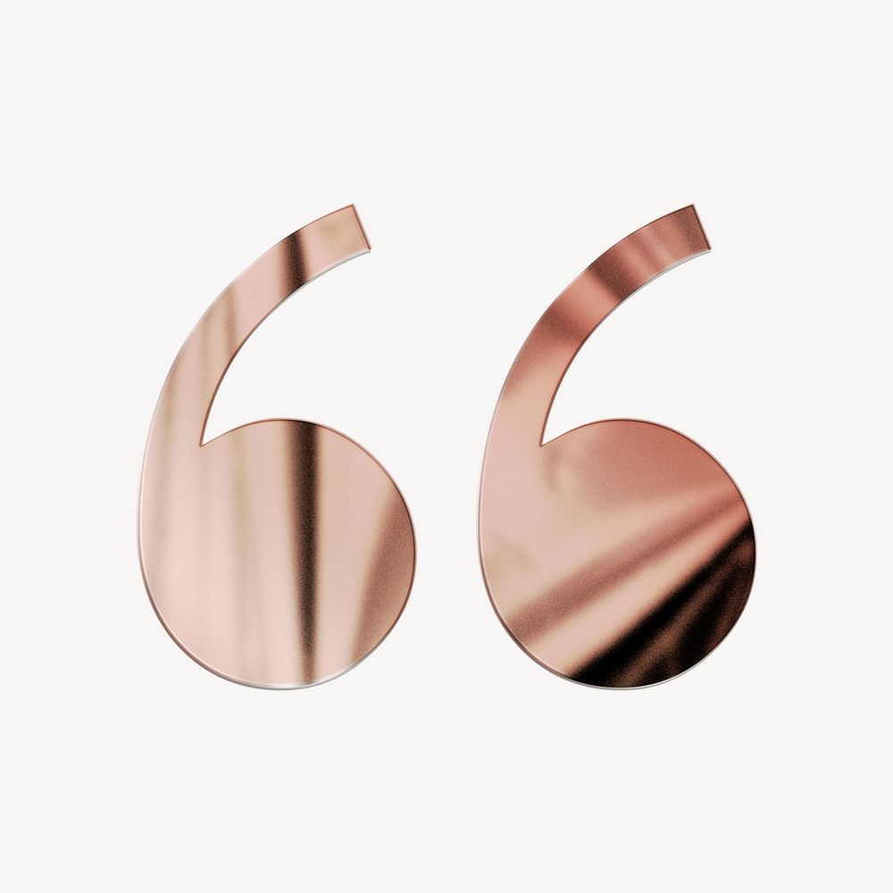 Quotation mark rose gold textured | Free Photo Illustration - rawpixel