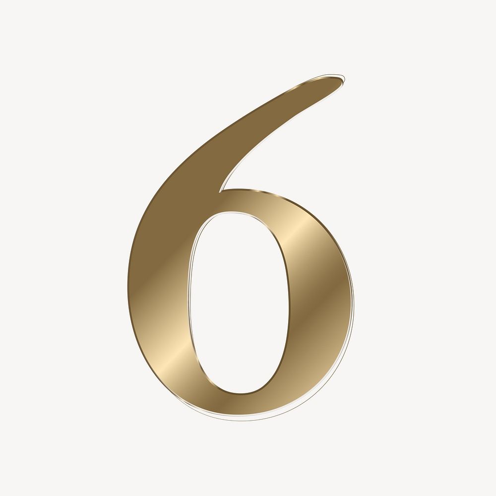 Number 6 gold metallic font | Free Photo Illustration - rawpixel