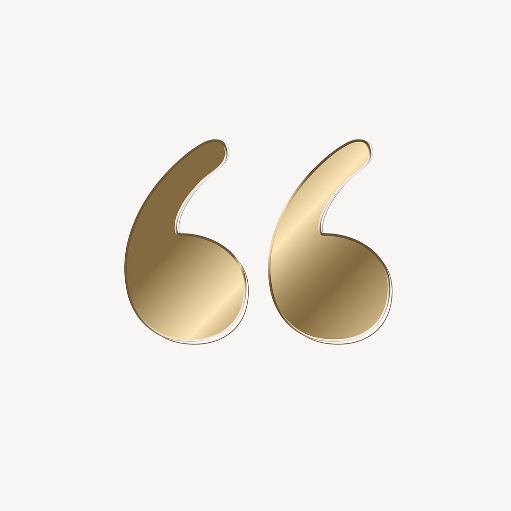 Quotation mark gold metallic symbol | Free Photo Illustration - rawpixel