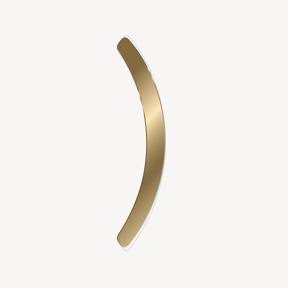 Parenthesis gold metallic symbol illustration | Free Photo Illustration ...