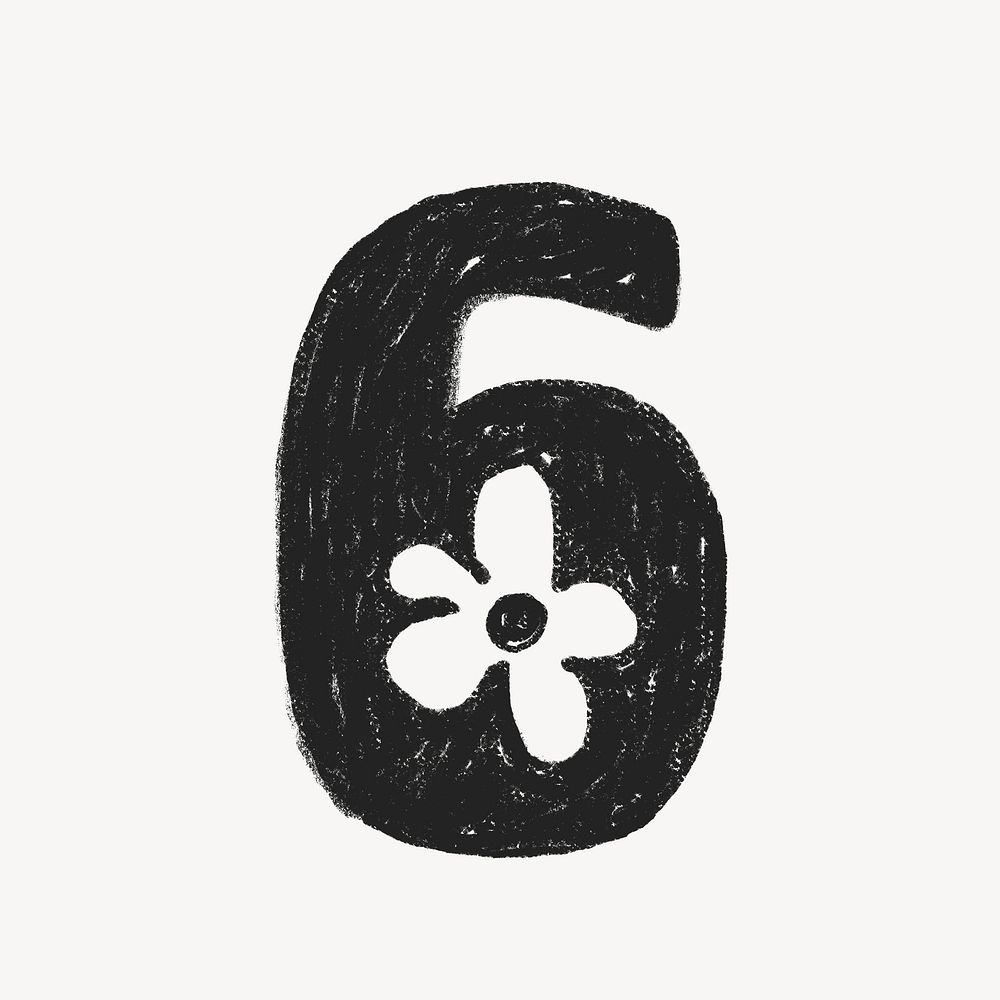 Number 6 crayon font illustration | Free Photo Illustration - rawpixel
