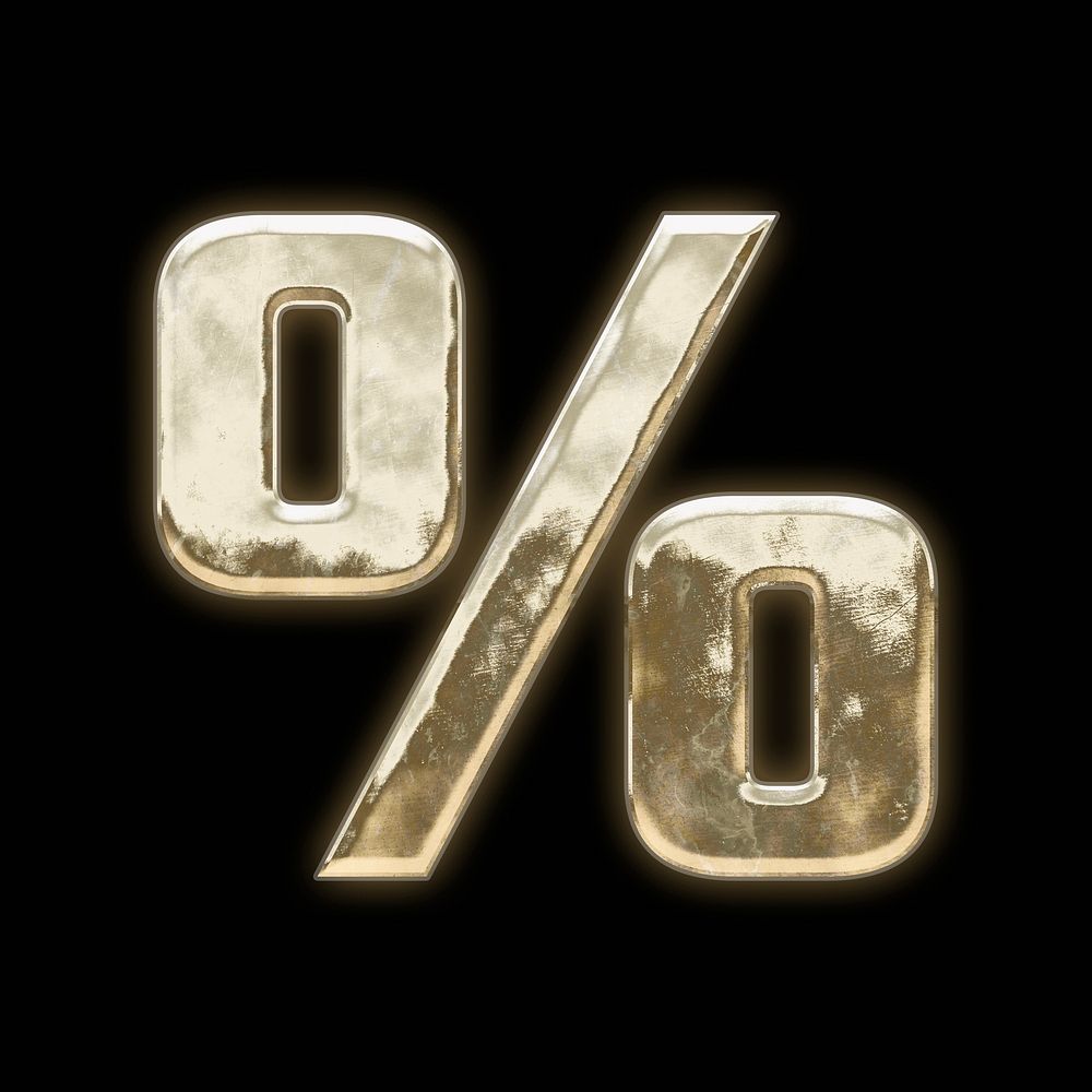 Gold percentage sign illustration | Free Photo Illustration - rawpixel