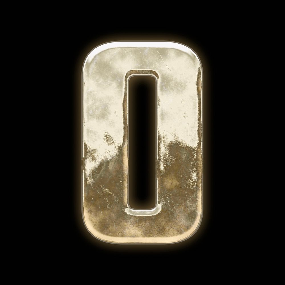 Gold number 0, metallic font | Free Photo Illustration - rawpixel