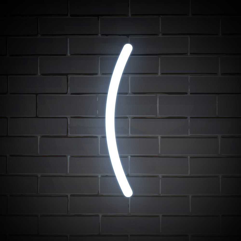 Parentheses sign white neon illustration | Free Photo Illustration ...