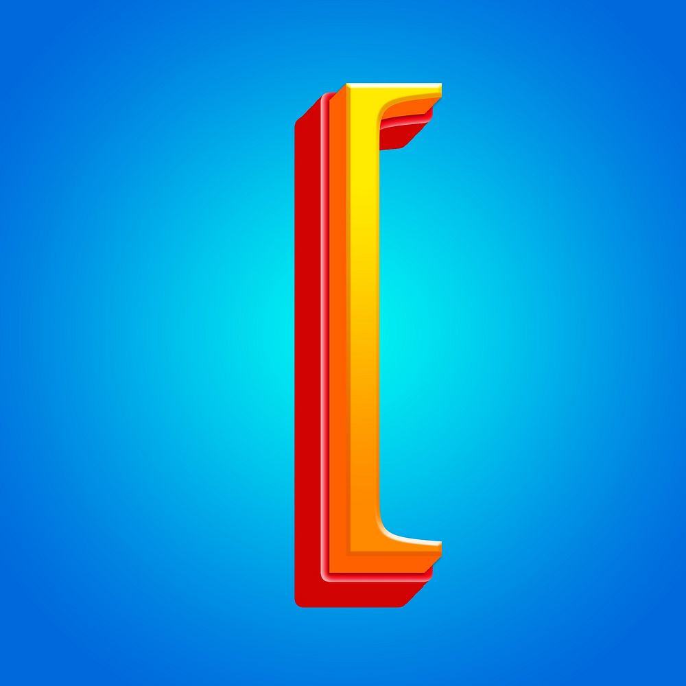 Square bracket sign, 3D gradient | Free Photo Illustration - rawpixel