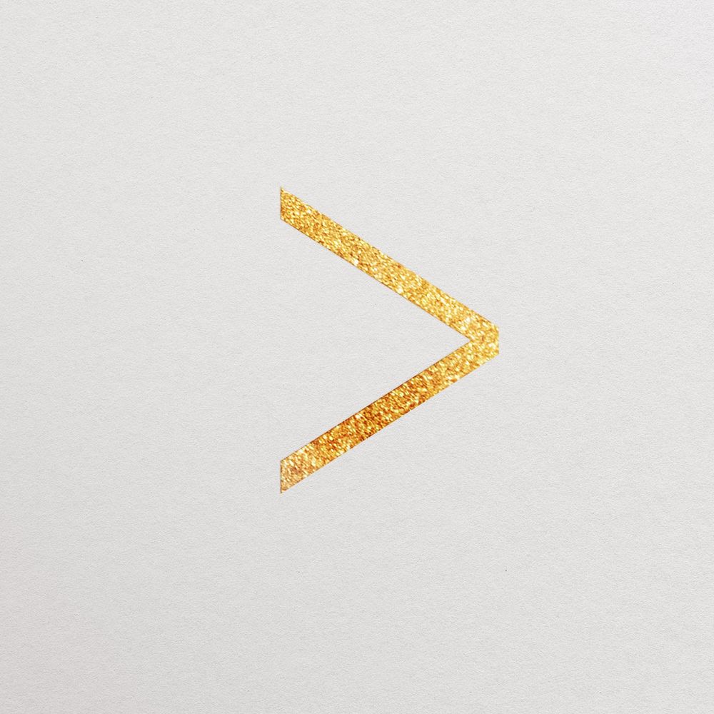 Greater than sign gold foil | Free Photo Illustration - rawpixel