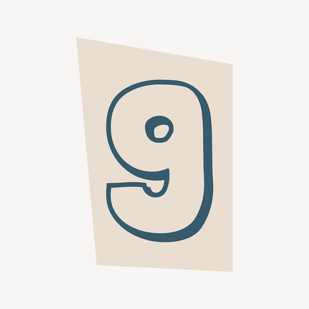 Number 9 in papercut illustration | Free Photo Illustration - rawpixel