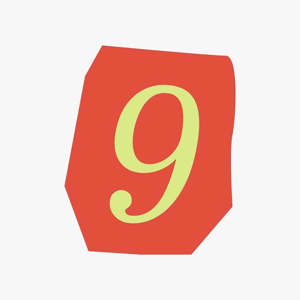 Number 9 in papercut illustration | Free Photo Illustration - rawpixel