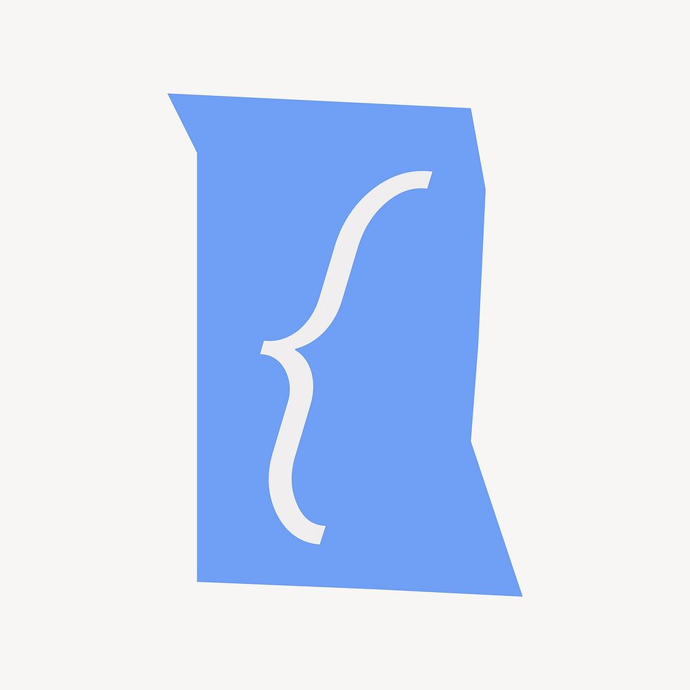 Curly bracket sign papercut illustration | Free Photo Illustration ...