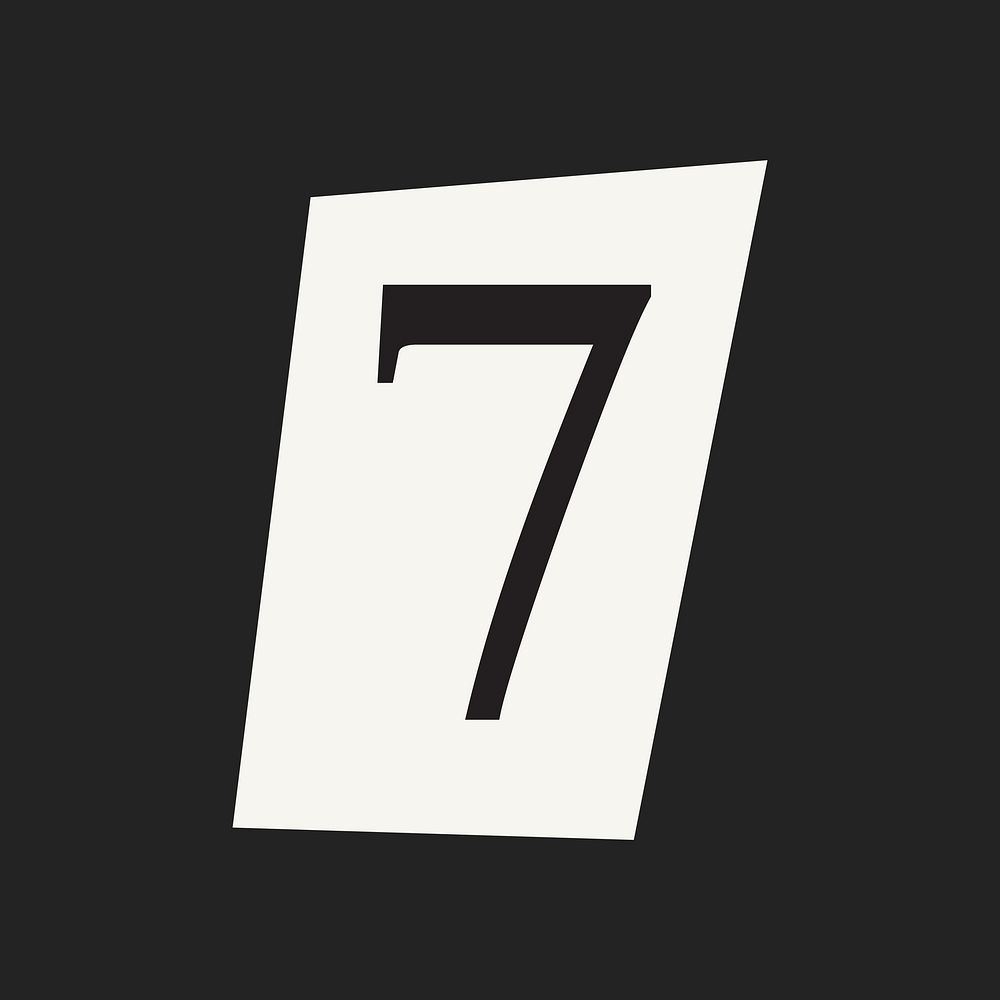 Number 7 black&white papercut illustration | Free Photo Illustration ...