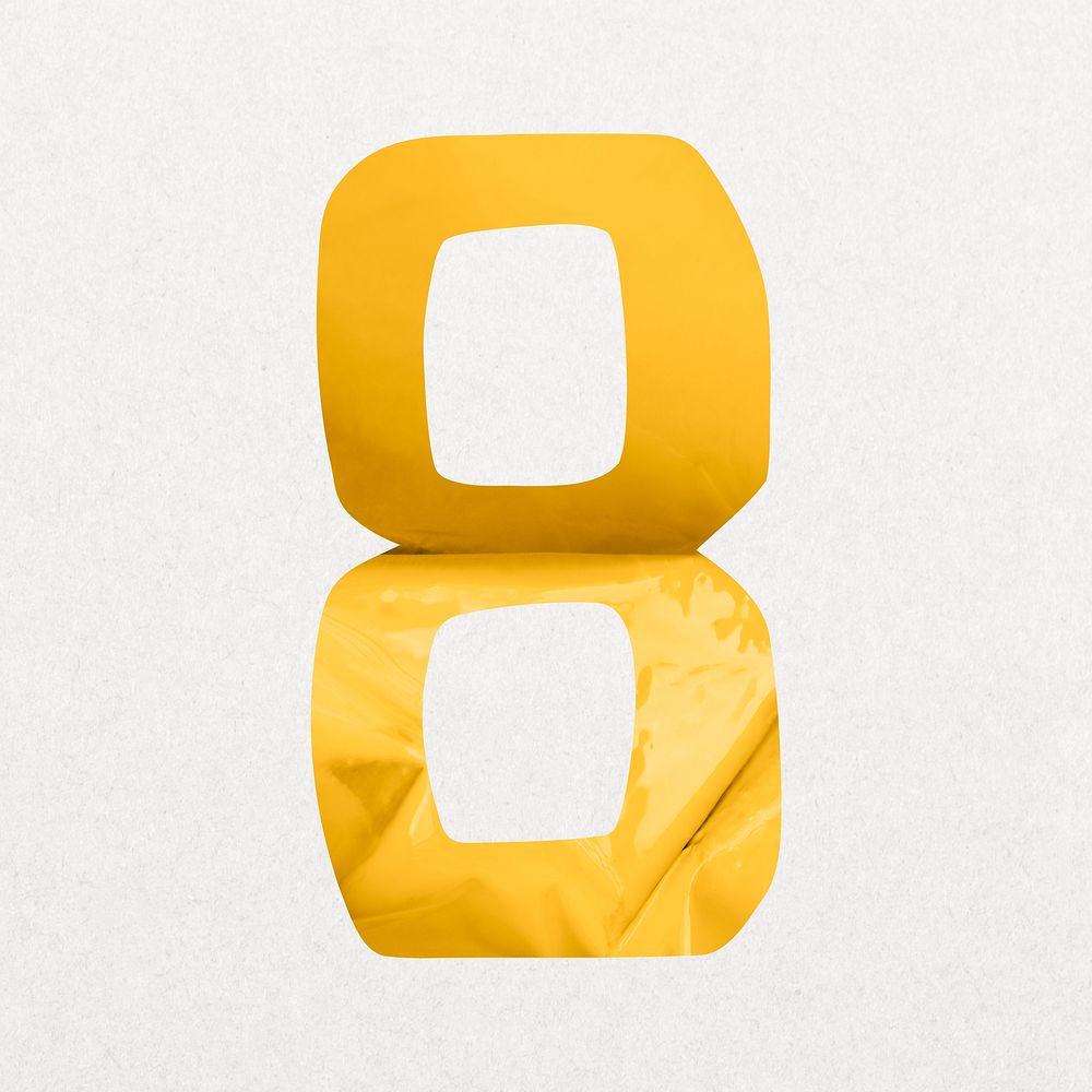 Number 8 yellow plastic texture | Free Photo Illustration - rawpixel